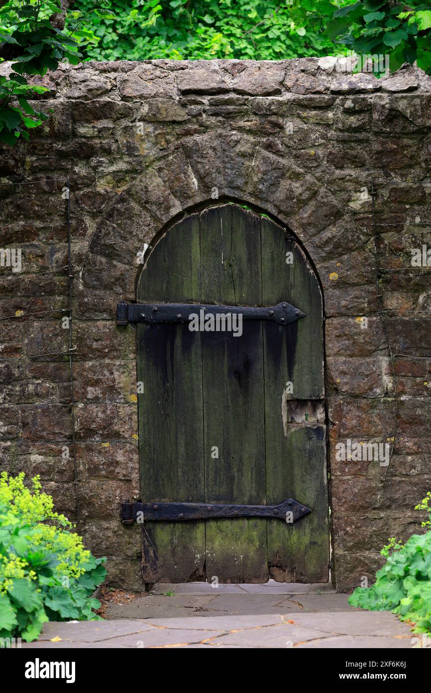 Door in the walled Rose Garden, St Fagans National Museum of History ...