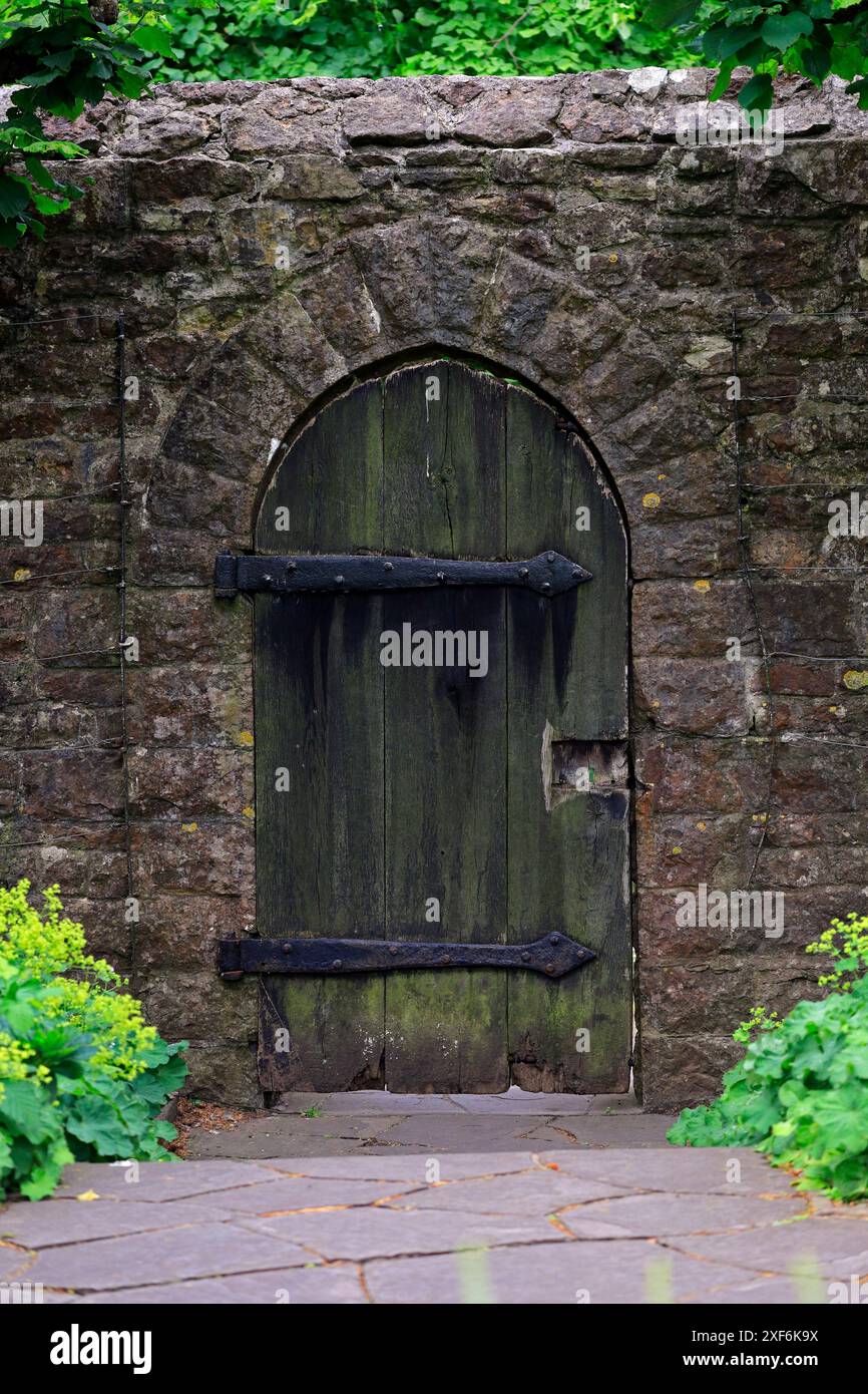 Door in the walled Rose Garden, St Fagans National Museum of History ...