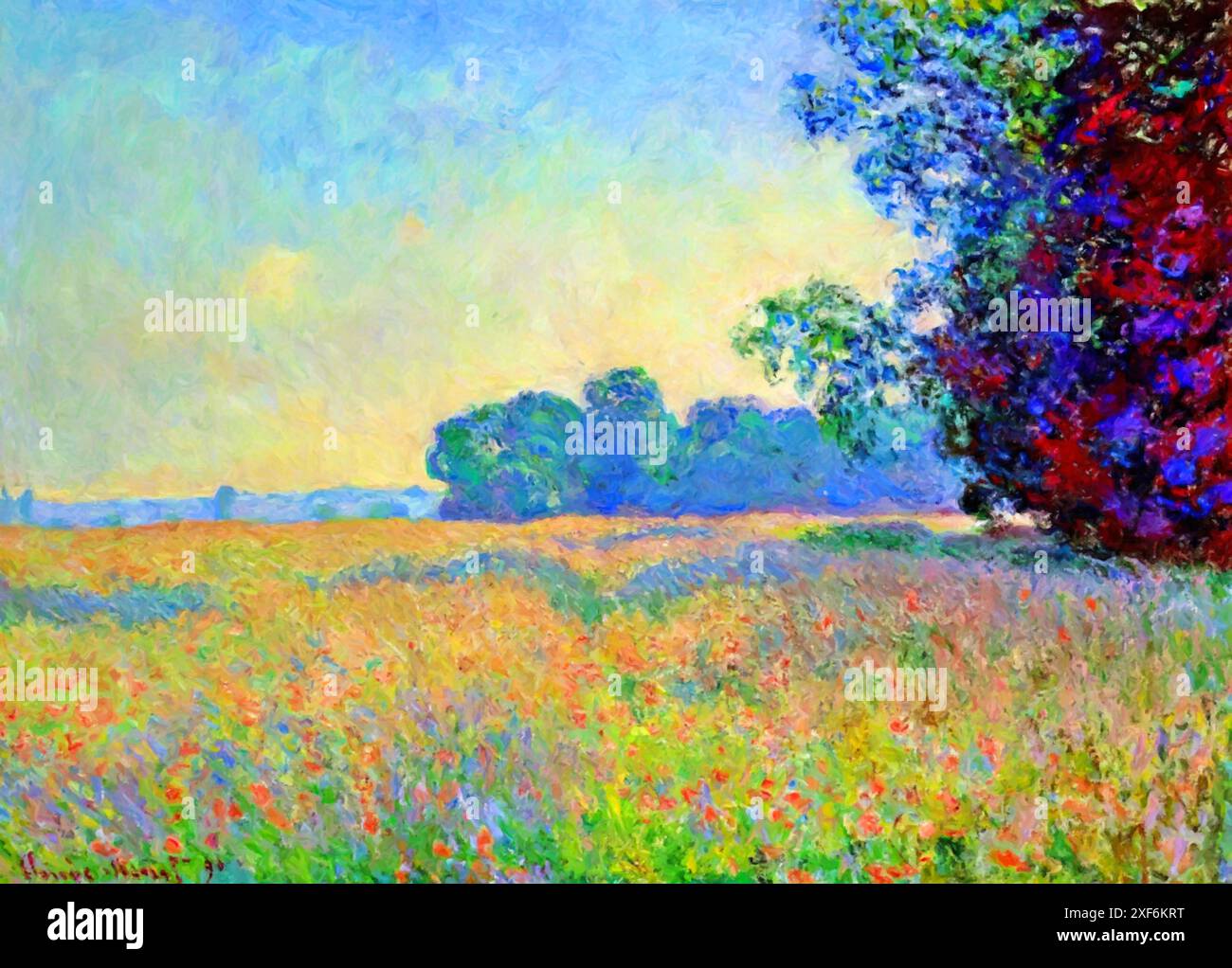 Oat and poppy field, 1890 (painting) by Artist Monet, Claude (1840-1926 ...