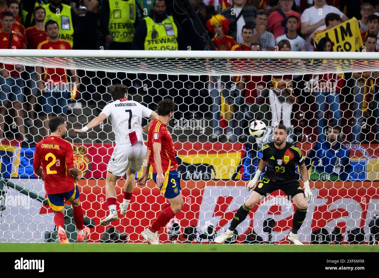Cologne, Germany. 30 June 2024. Robin Le Normand of Spain scores a own ...