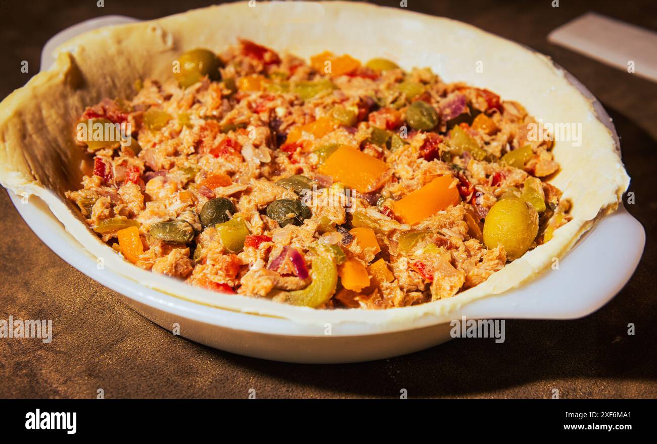 Delicious tuna pie for lunch Stock Photo - Alamy