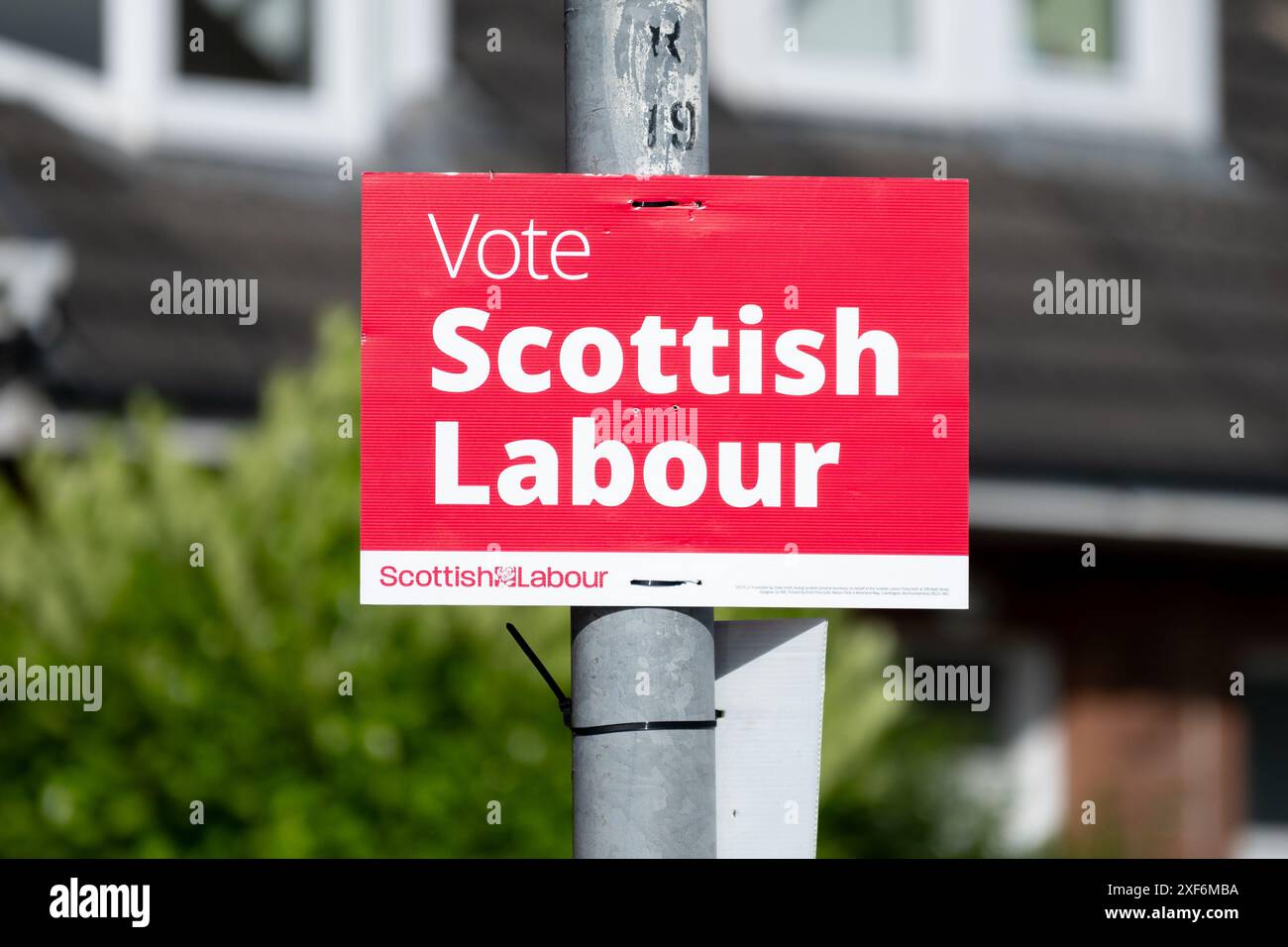 Vote Scottish Labour sign during 2024 general election campaign ...
