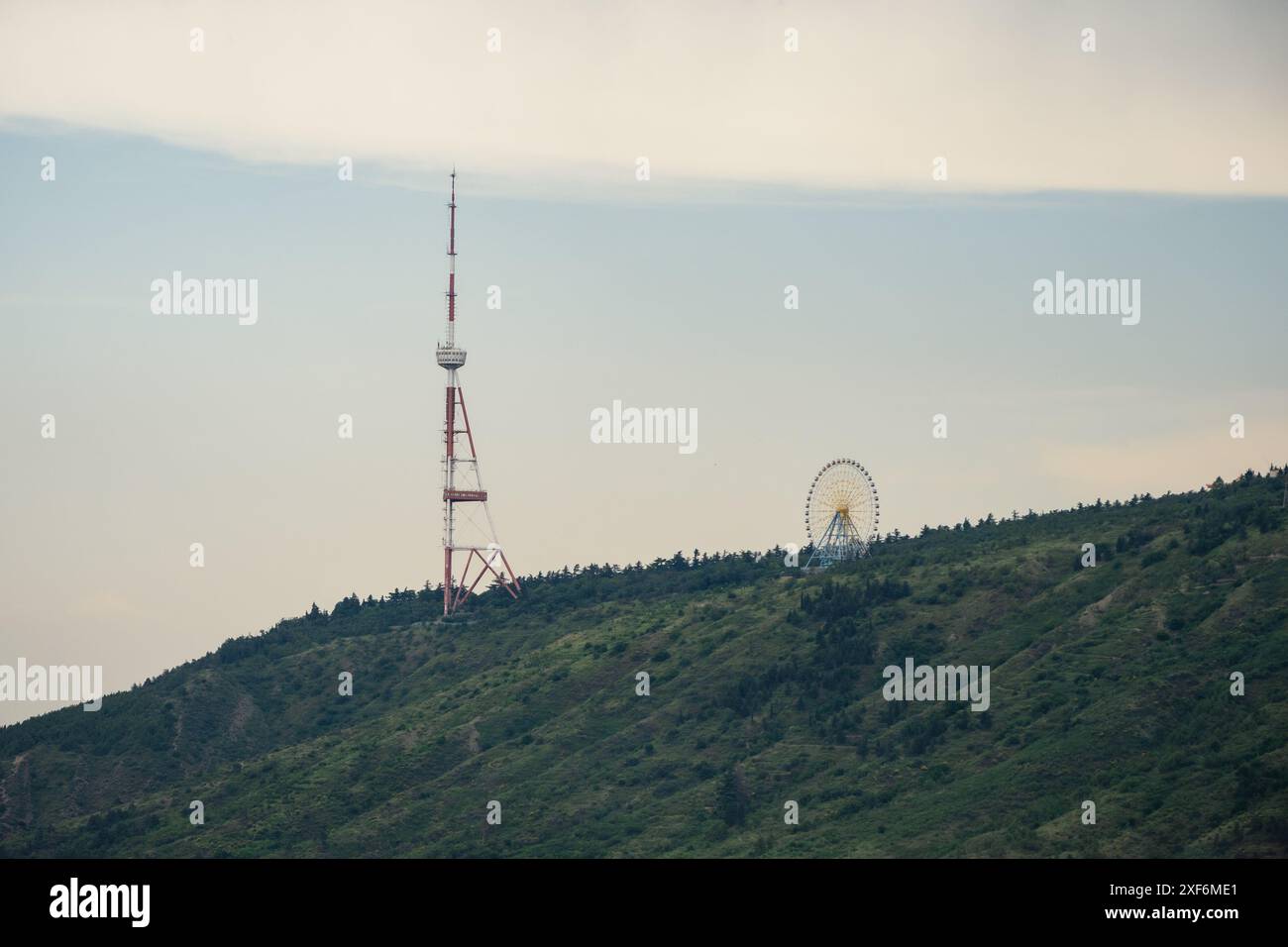 The Tbilisi Television Tower and Ferris Wheel stand tall on Mtatsminda ...