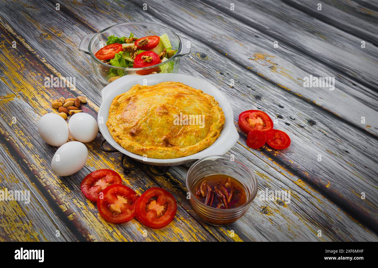Delicious piece of tuna pie for lunch Stock Photo - Alamy