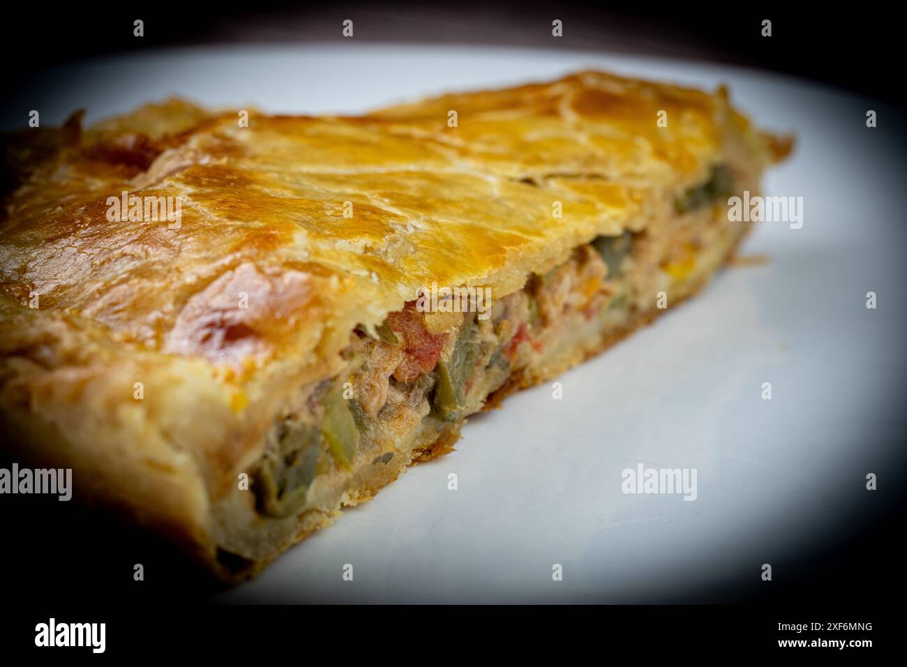 Delicious piece of tuna pie for lunch Stock Photo - Alamy
