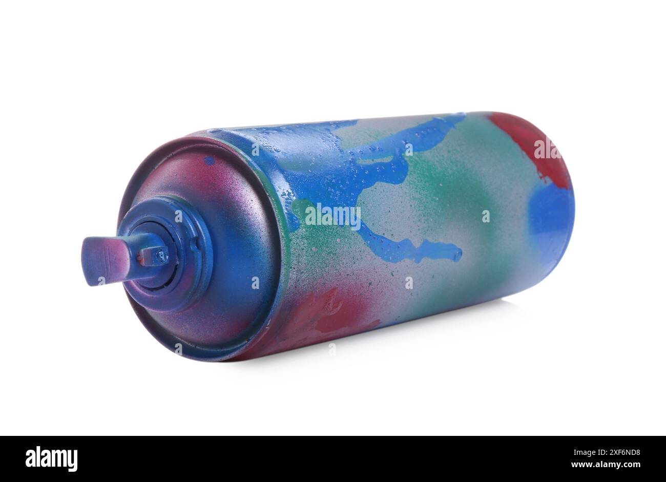 One can of bright spray paint isolated on white Stock Photo - Alamy