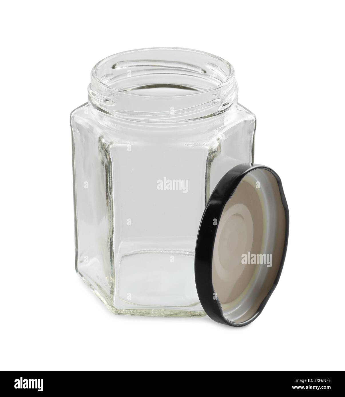 One empty glass jar isolated on white Stock Photo - Alamy