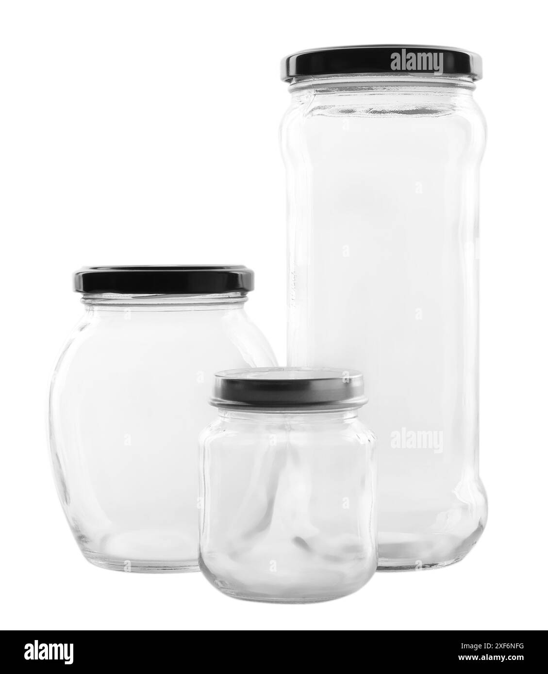 Empty transparent glass jars Black and White Stock Photos & Images - Alamy