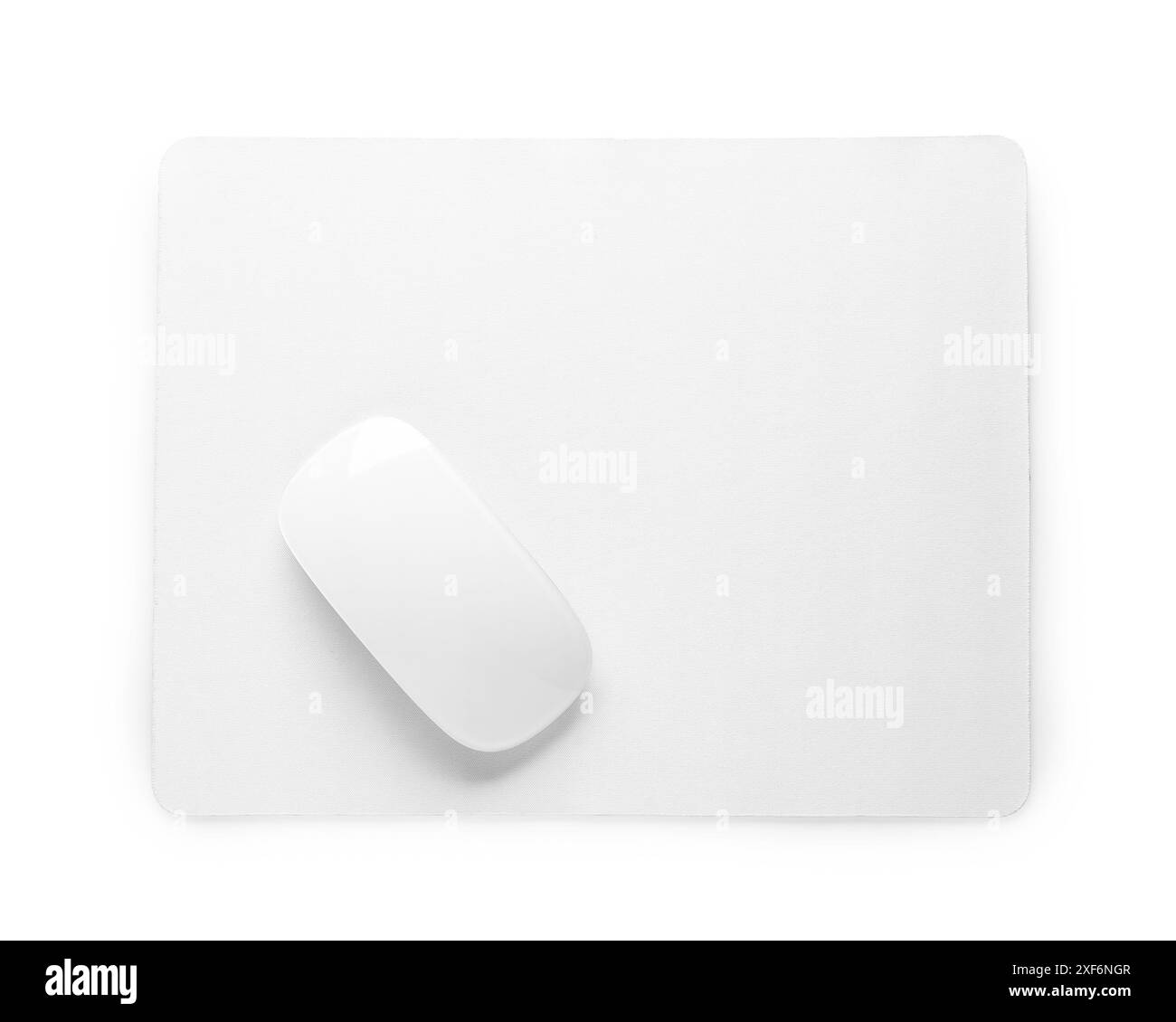 Wireless mouse and mousepad isolated on white, top view Stock Photo - Alamy