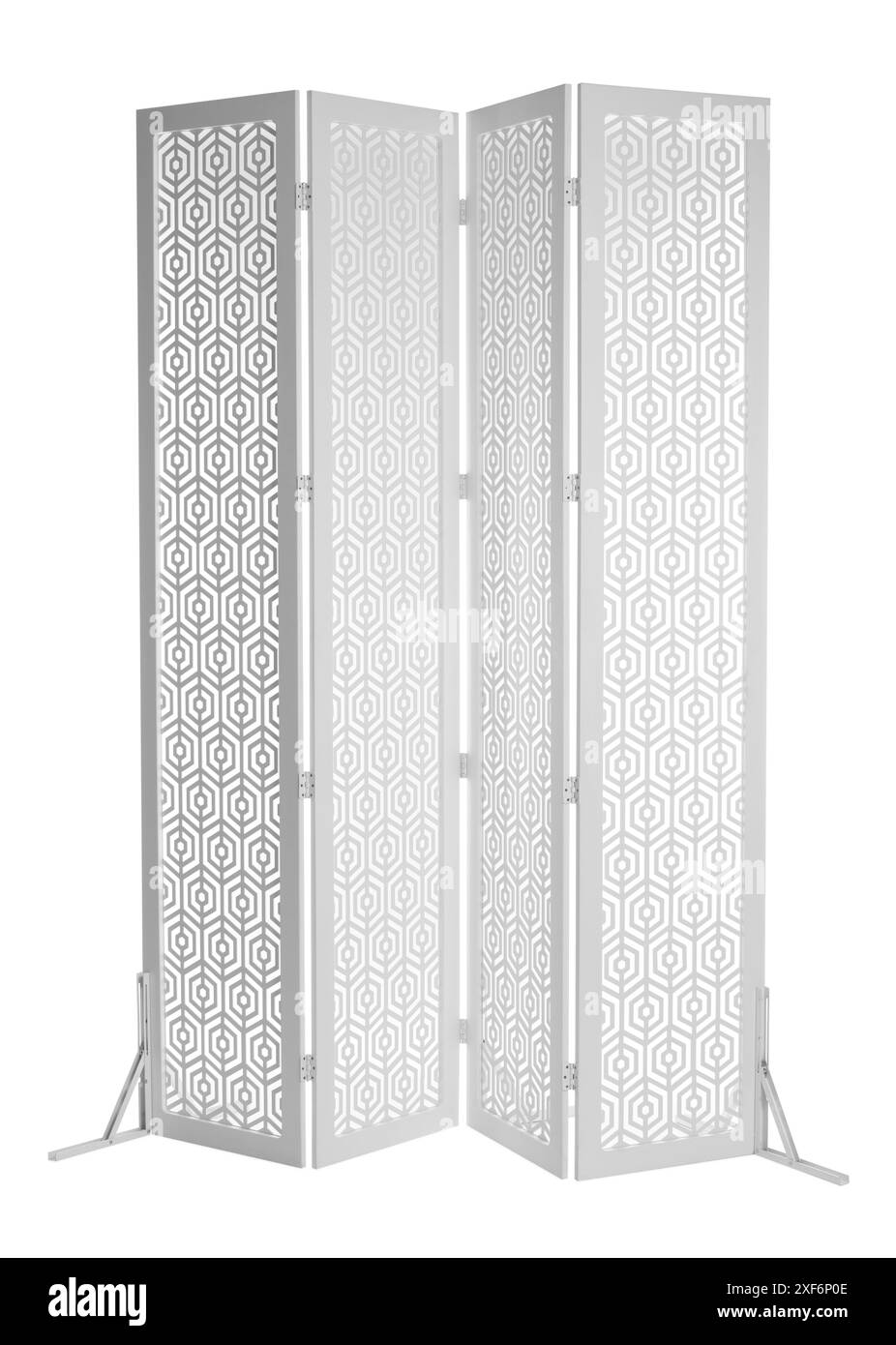 Folding screen isolated on white. Interior element Stock Photo - Alamy