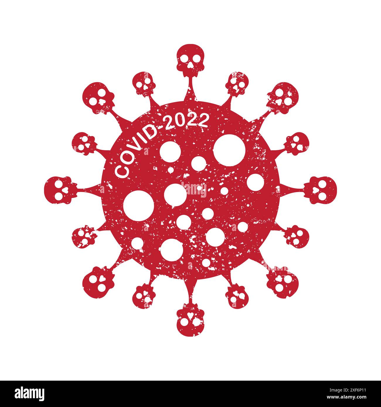 Virus red icon. Grunge texture. Vector flat illustration Stock Vector ...