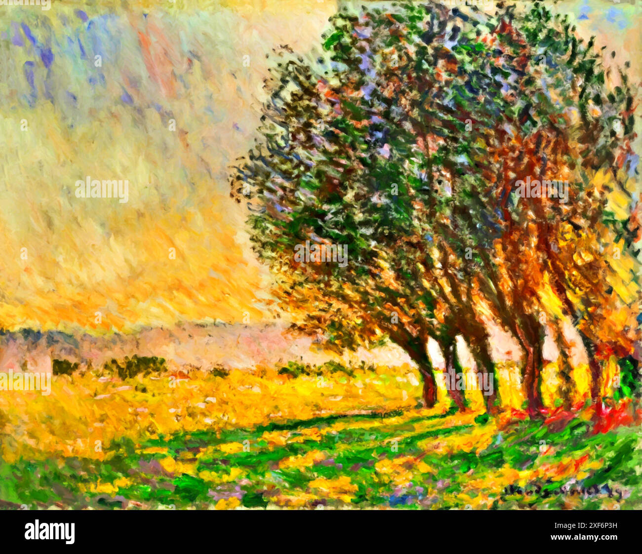 Willows at sunset, 1889 (painting) by Artist Monet, Claude (1840-1926 ...