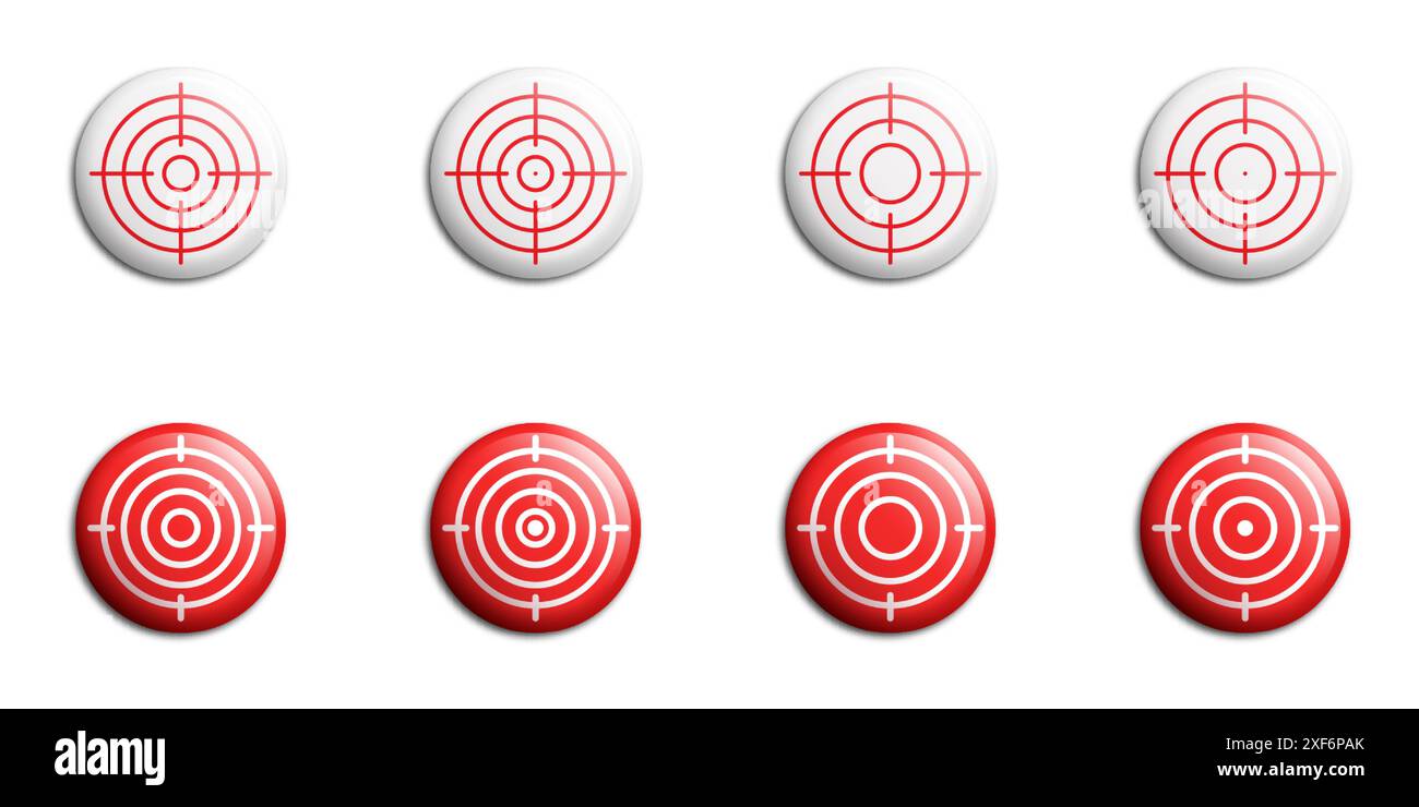 Set of accuracy, target and goal icons. Aim symbol. Flat vector ...