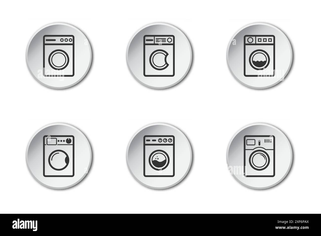 Washing machine icon set. Home appliances. Vector illustration Stock ...