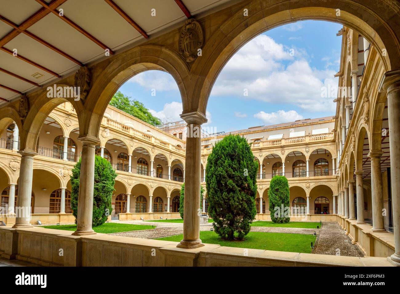 View of the beautiful 17th century cloister of the Faculty of La Merced ...