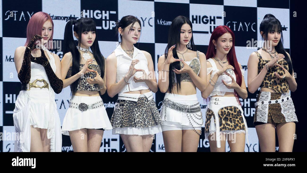 1 July 2024 - Seoul, South Korea : (L to R) K-Pop girl group STAYC ...