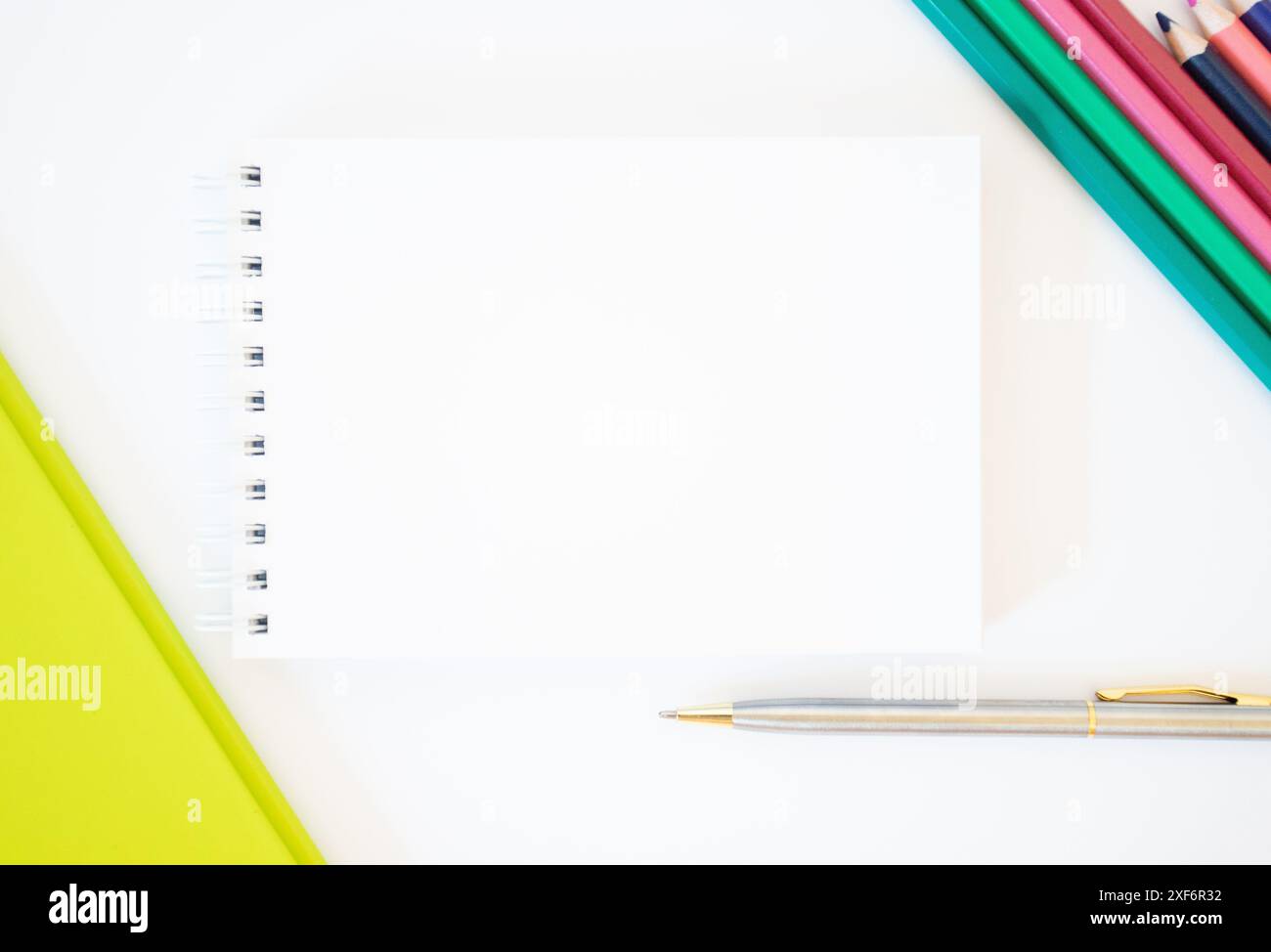 Template. Top view of a White Sheet of notepad with entry field on ...