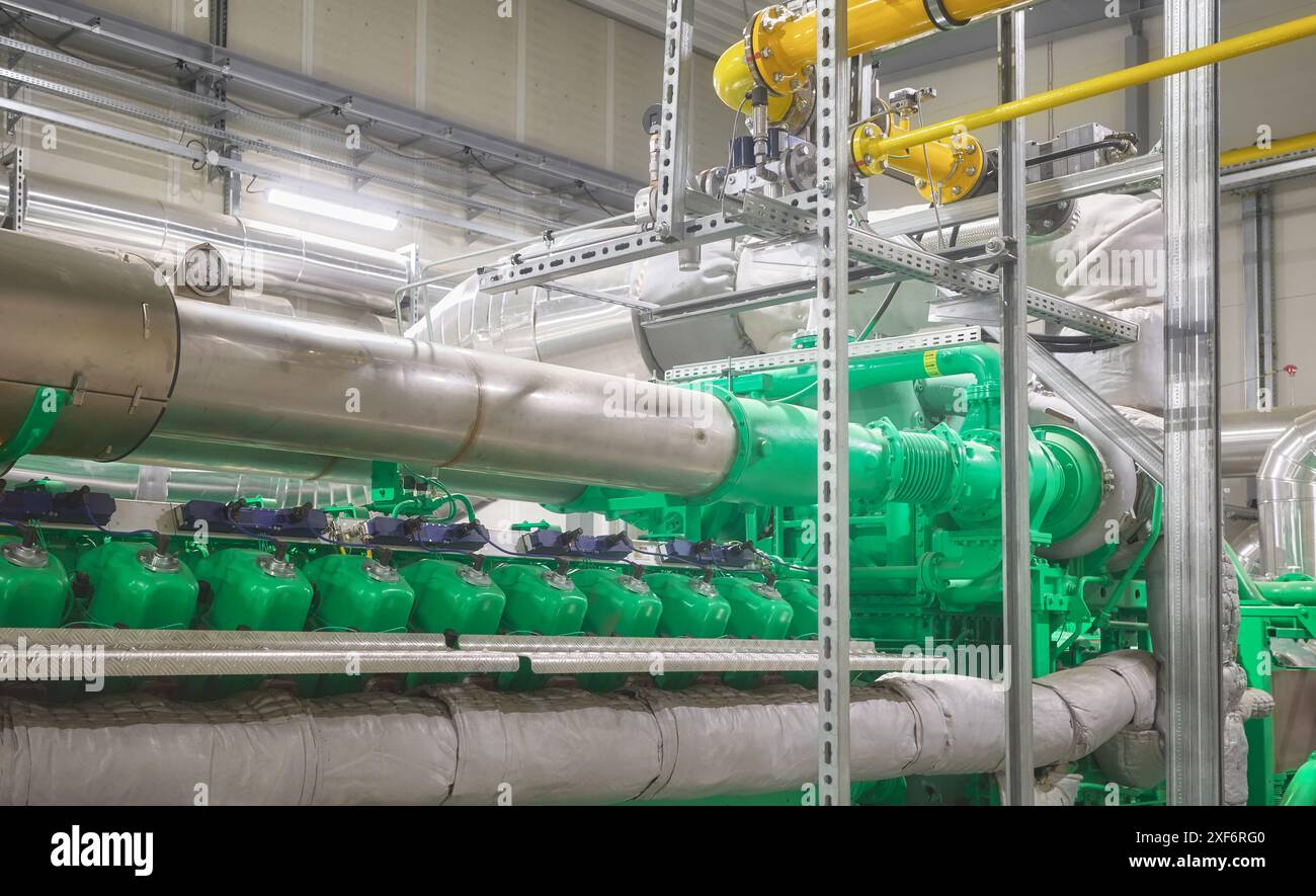 Gas fired cogeneration engine, selective focus Stock Photo - Alamy