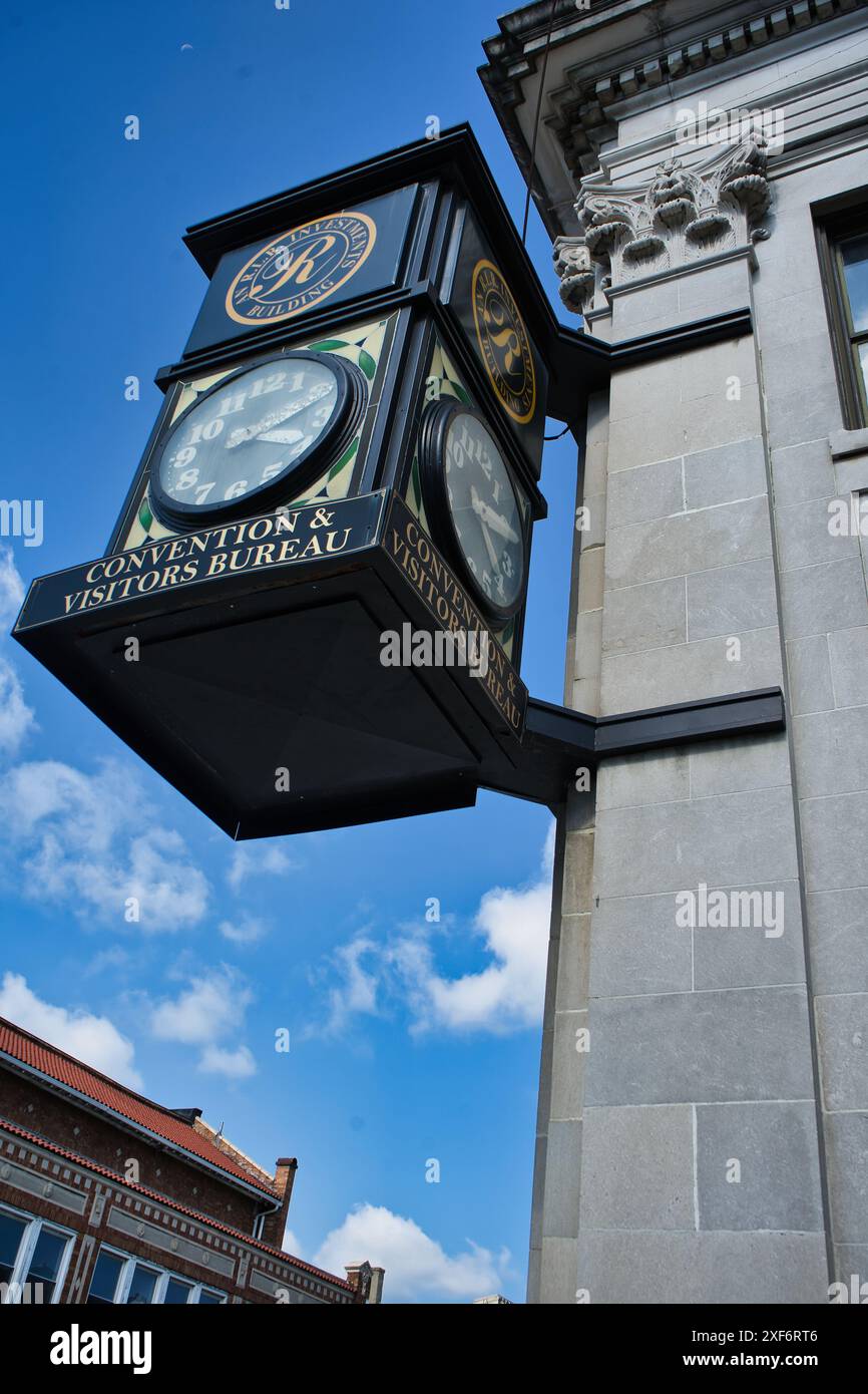Clock in downtown Wilmington Ohio USA 2024 Stock Photo - Alamy