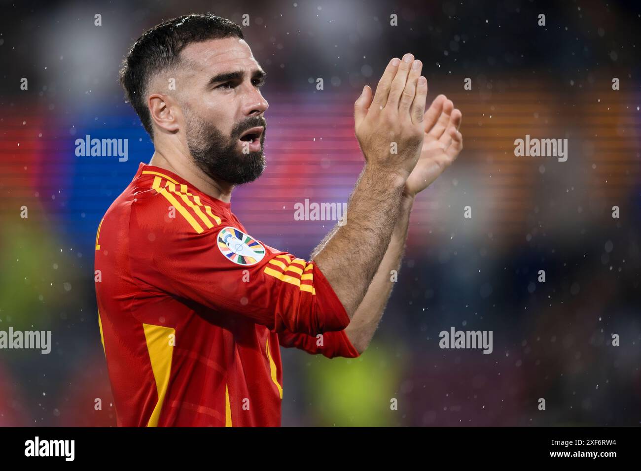 Cologne, Germany. 30 June 2024. Dani Carvajal of Spain gestures at the ...