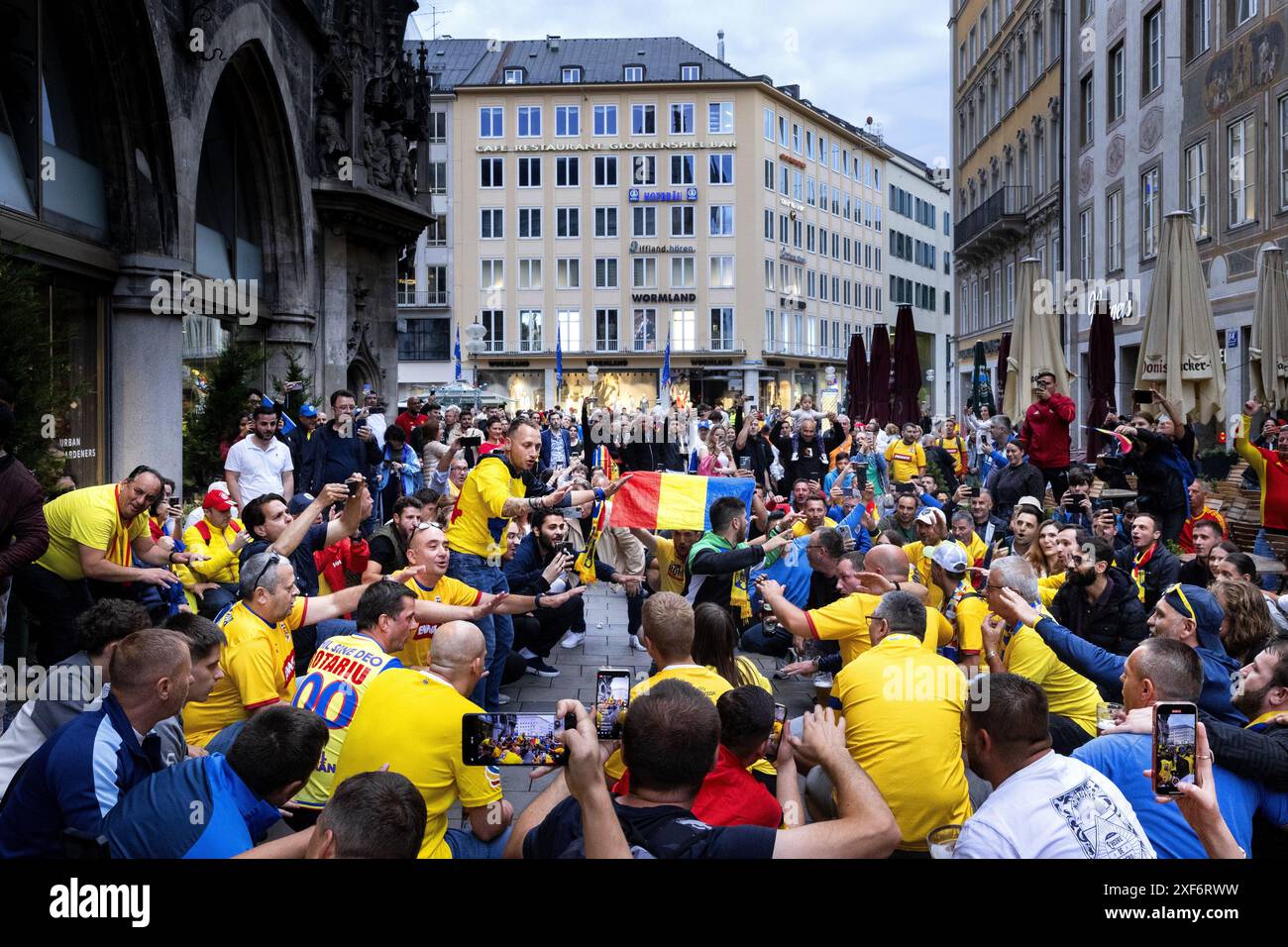 MUNICH - Romanian fans a day before the round of 16 match at the ...