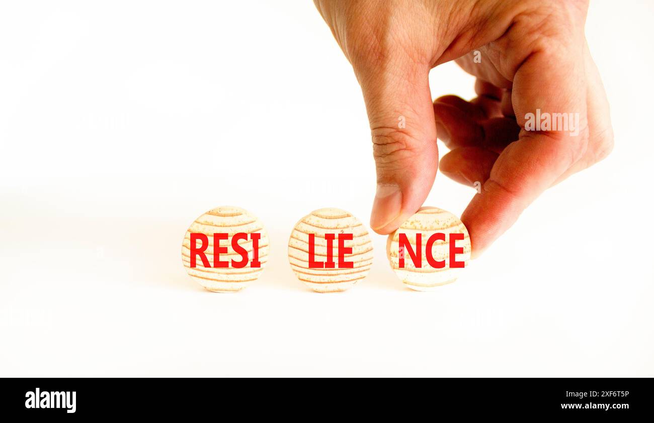 Resilience symbol. Concept word Resilience on beautiful wooden circles ...