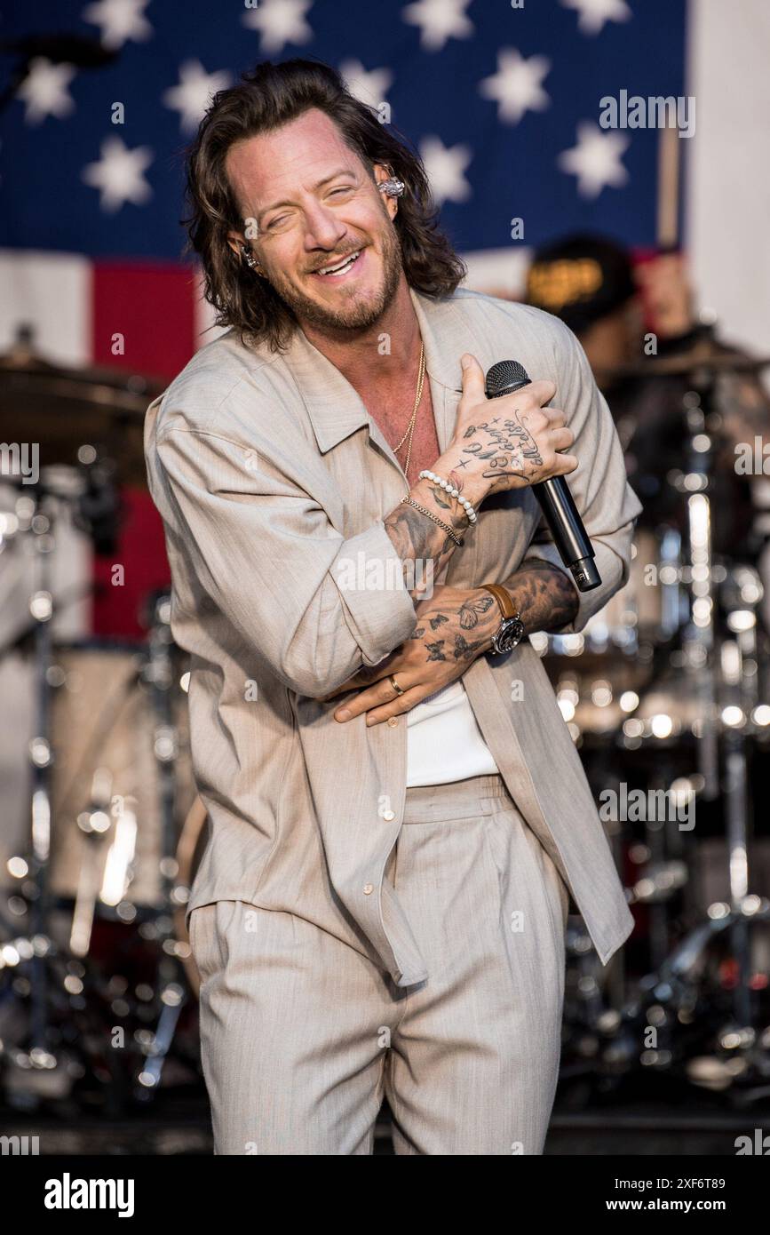 Ny. 28th June, 2024. Tyler Hubbard on stage for Fox & Friends All ...