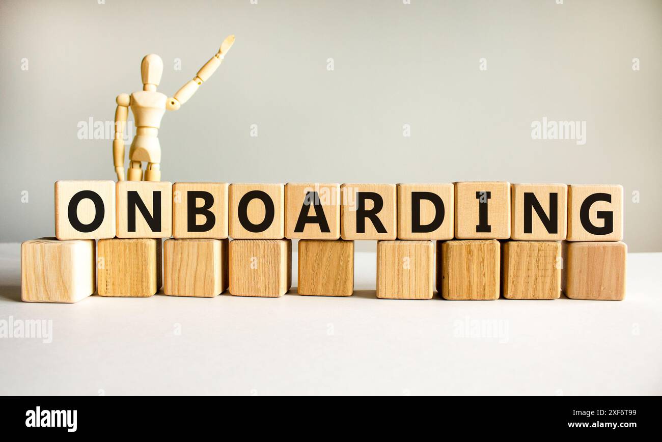Onboarding success symbol. Concept word Onboarding on beautiful wooden ...