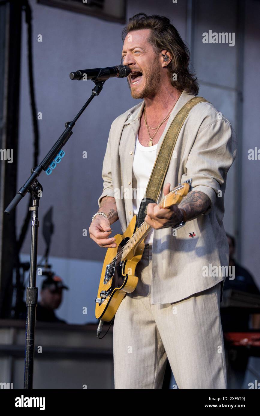 Ny. 28th June, 2024. Tyler Hubbard on stage for Fox & Friends All ...
