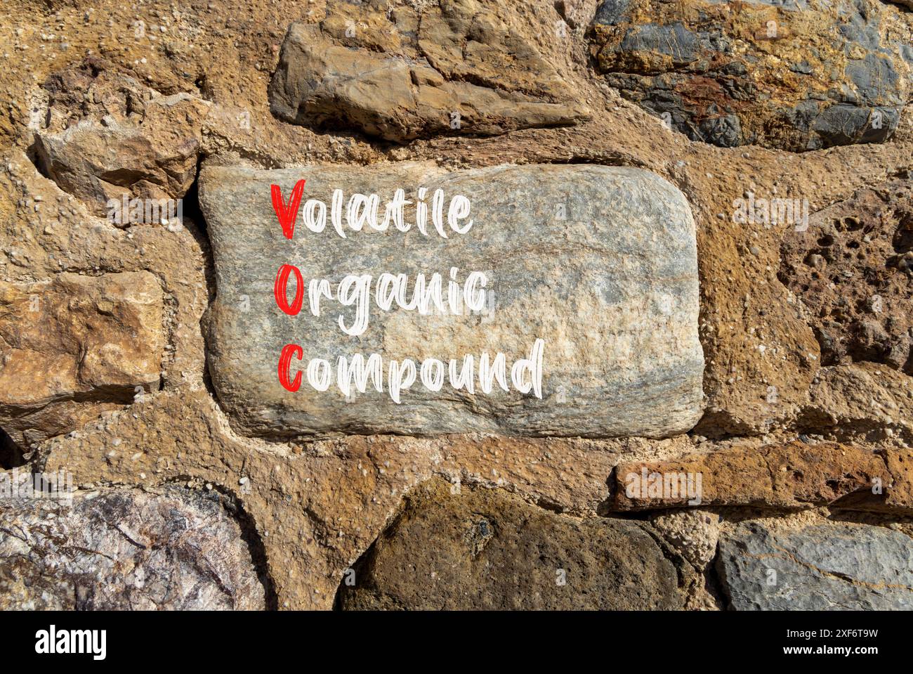 VOC volatile organic compound symbol. Concept words VOC volatile ...