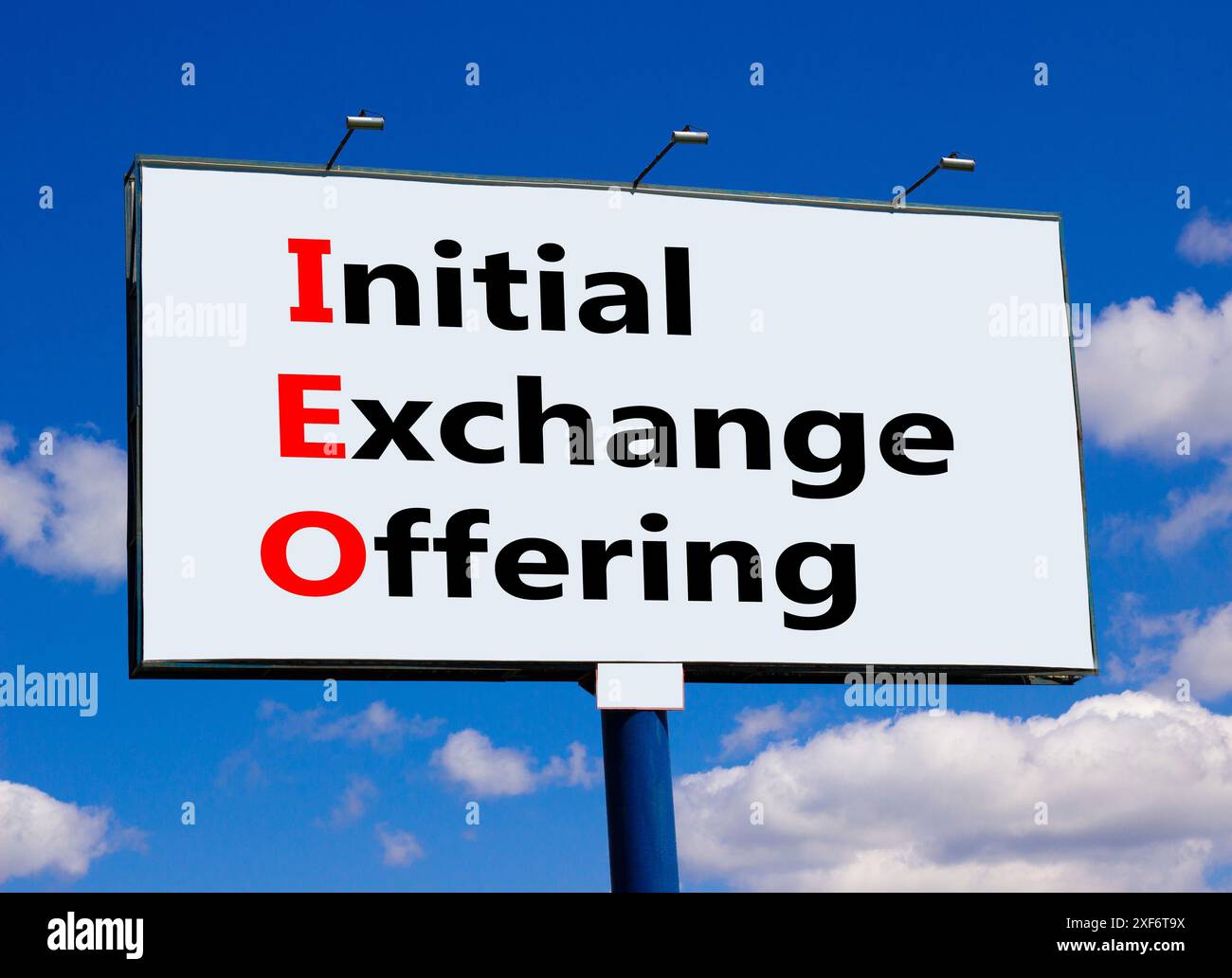 IEO initial exchange offering symbol. Concept words IEO initial ...