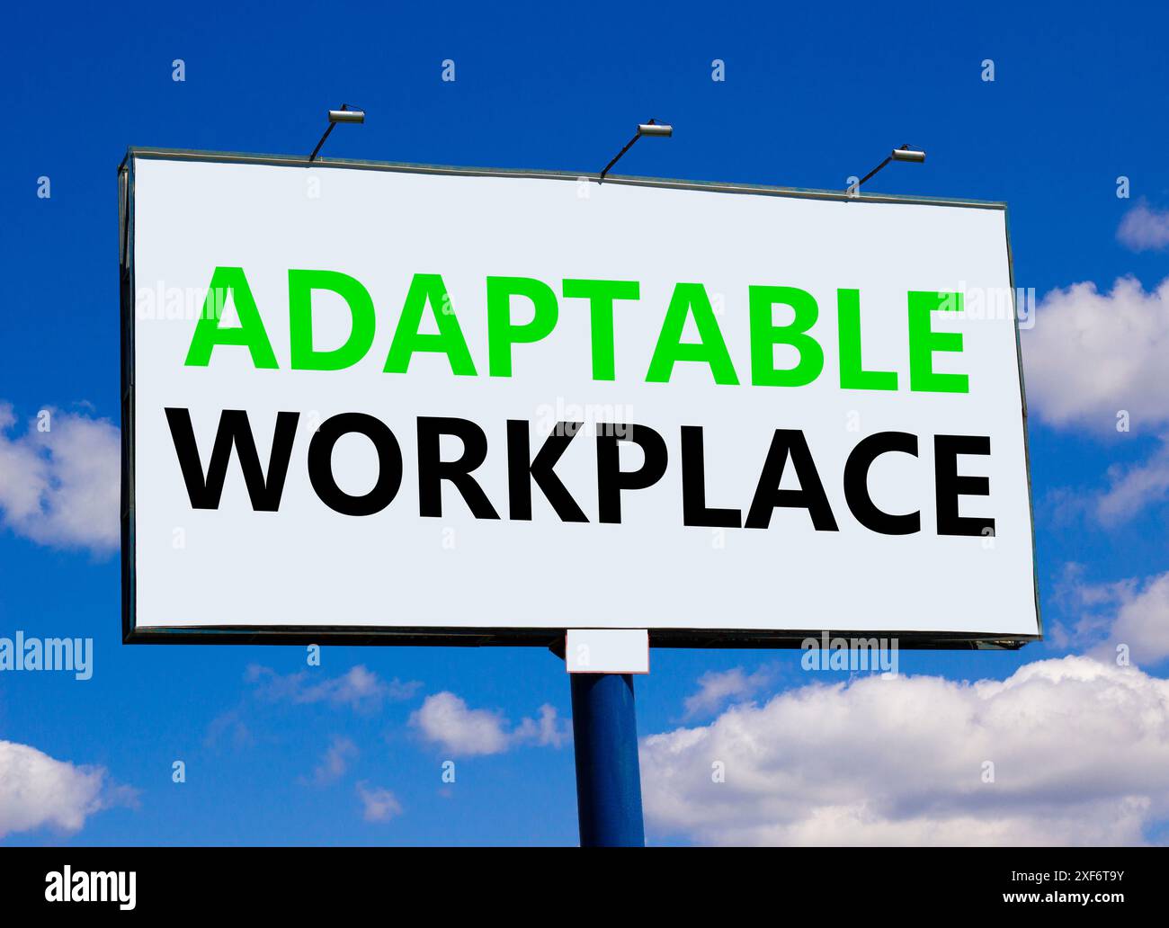 Adaptable workplace symbol. Concept words Adaptable workplace on ...