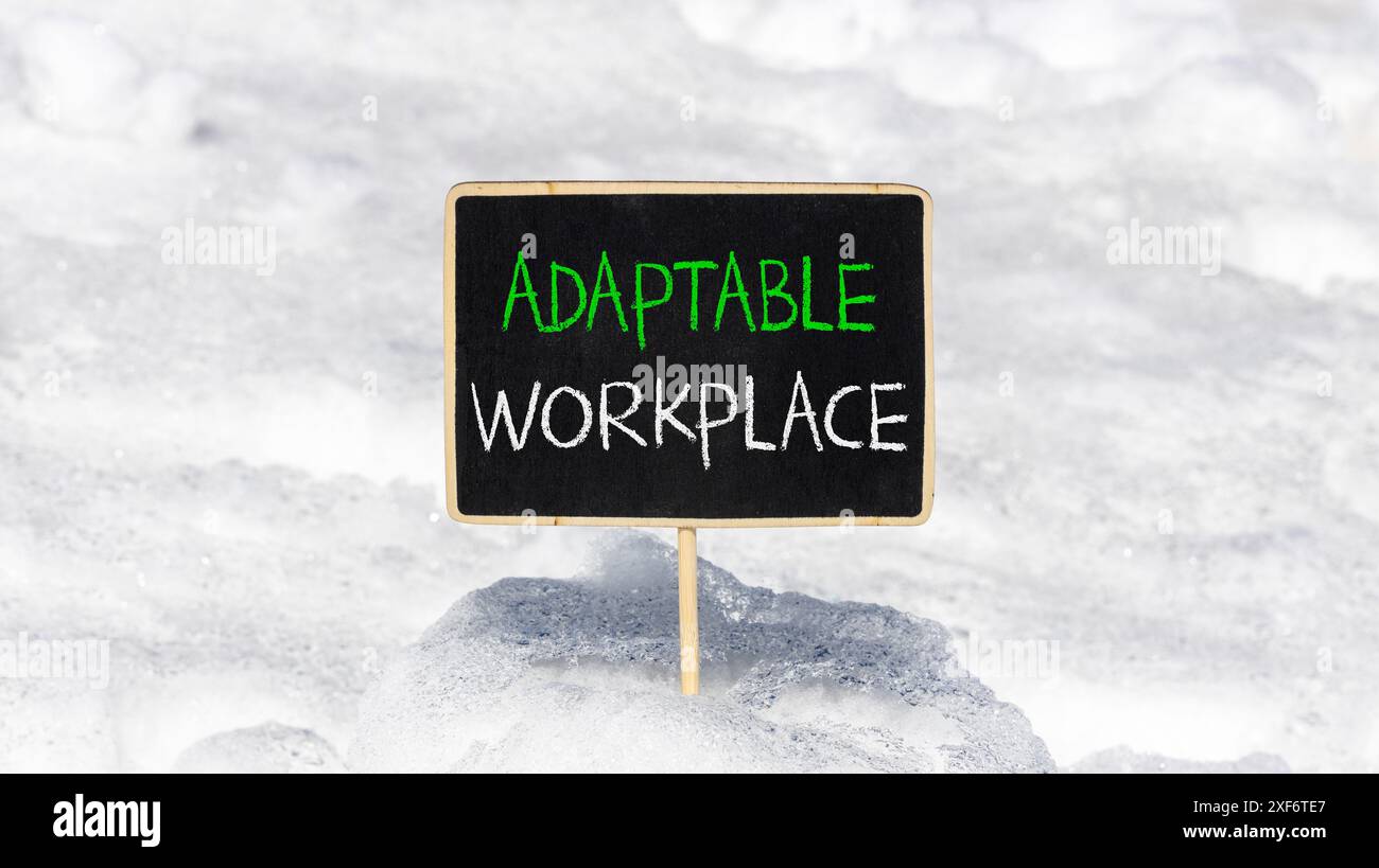 Adaptable workplace symbol. Concept words Adaptable workplace on ...