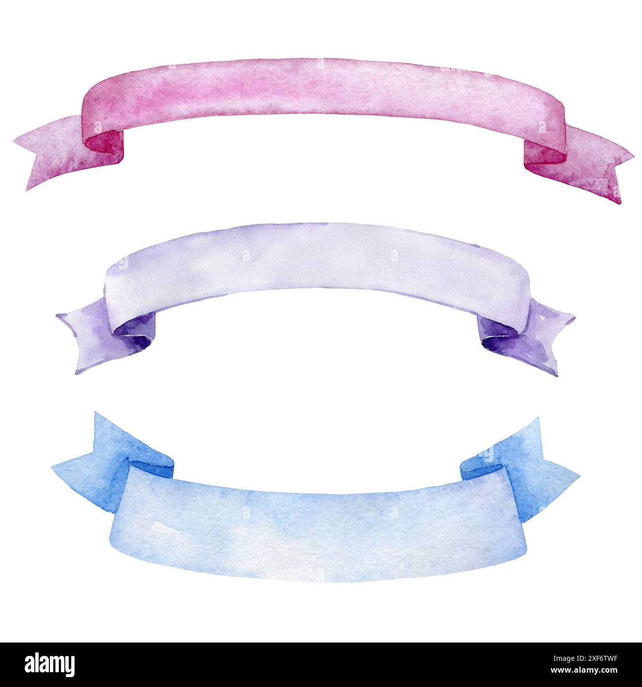 Watercolor ribbons clipart hi-res stock photography and images - Alamy