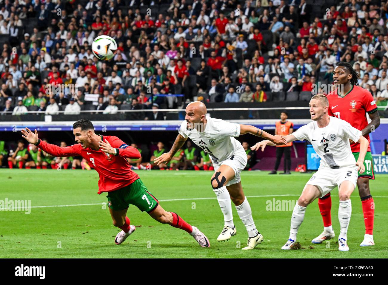 FRANKFURT - (l-r) Cristiano Ronaldo of Portugal, Adrian Zeljkovic of ...