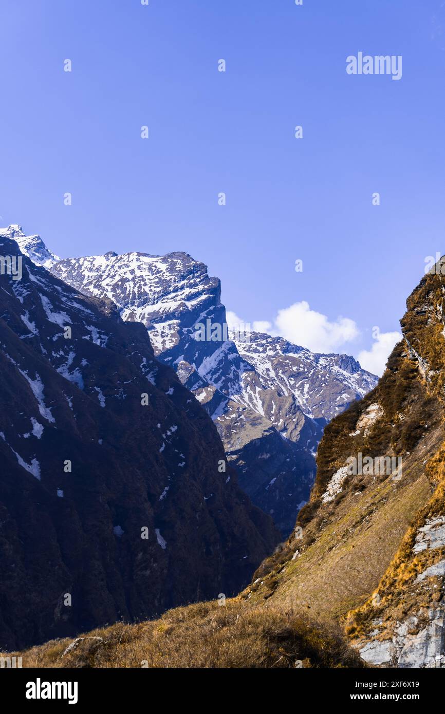 annapurna base camp trek, mountain view in nepal Stock Photo - Alamy