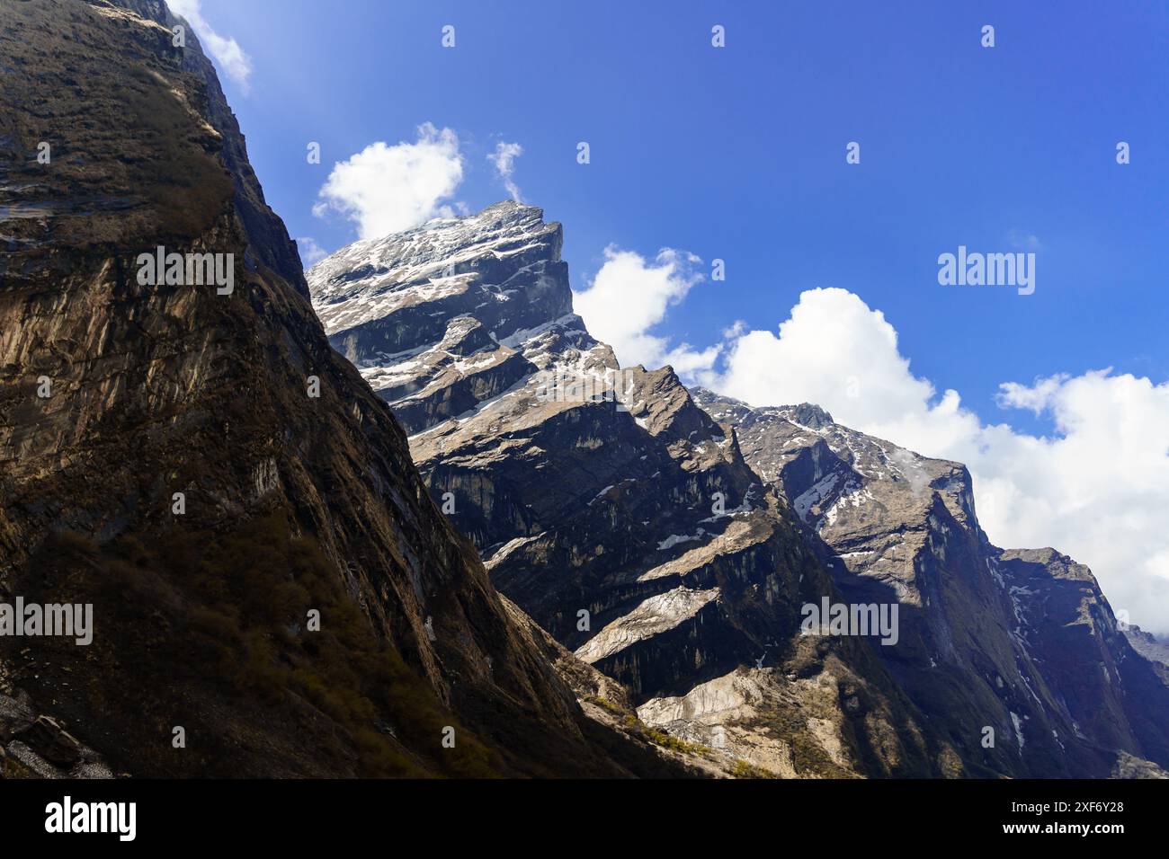 annapurna base camp trek, mountain view in nepal Stock Photo - Alamy