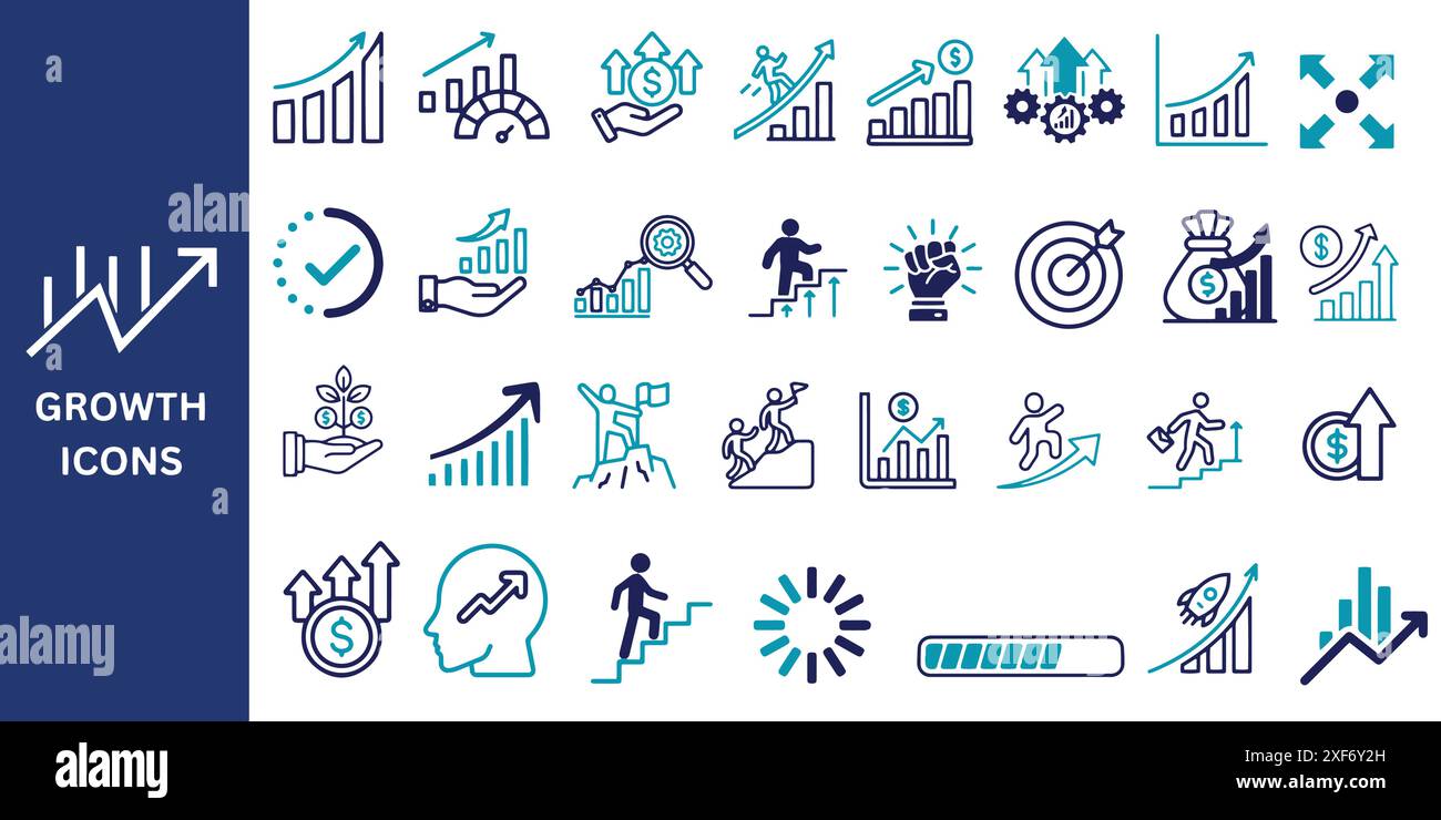 Business management icons pack hi-res stock photography and images - Alamy