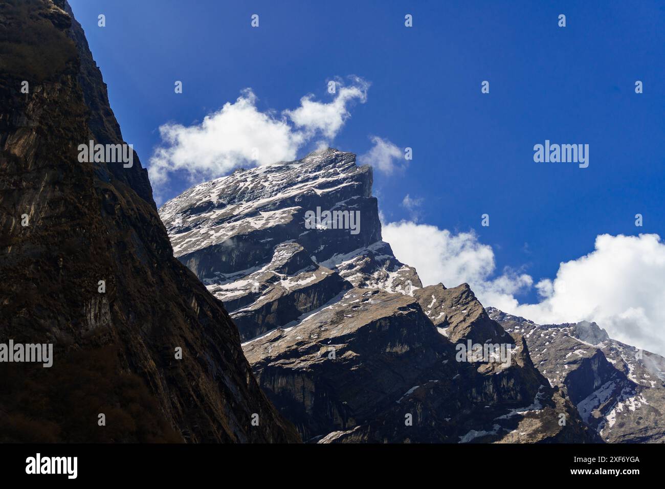 annapurna base camp trek, mountain view in nepal Stock Photo - Alamy