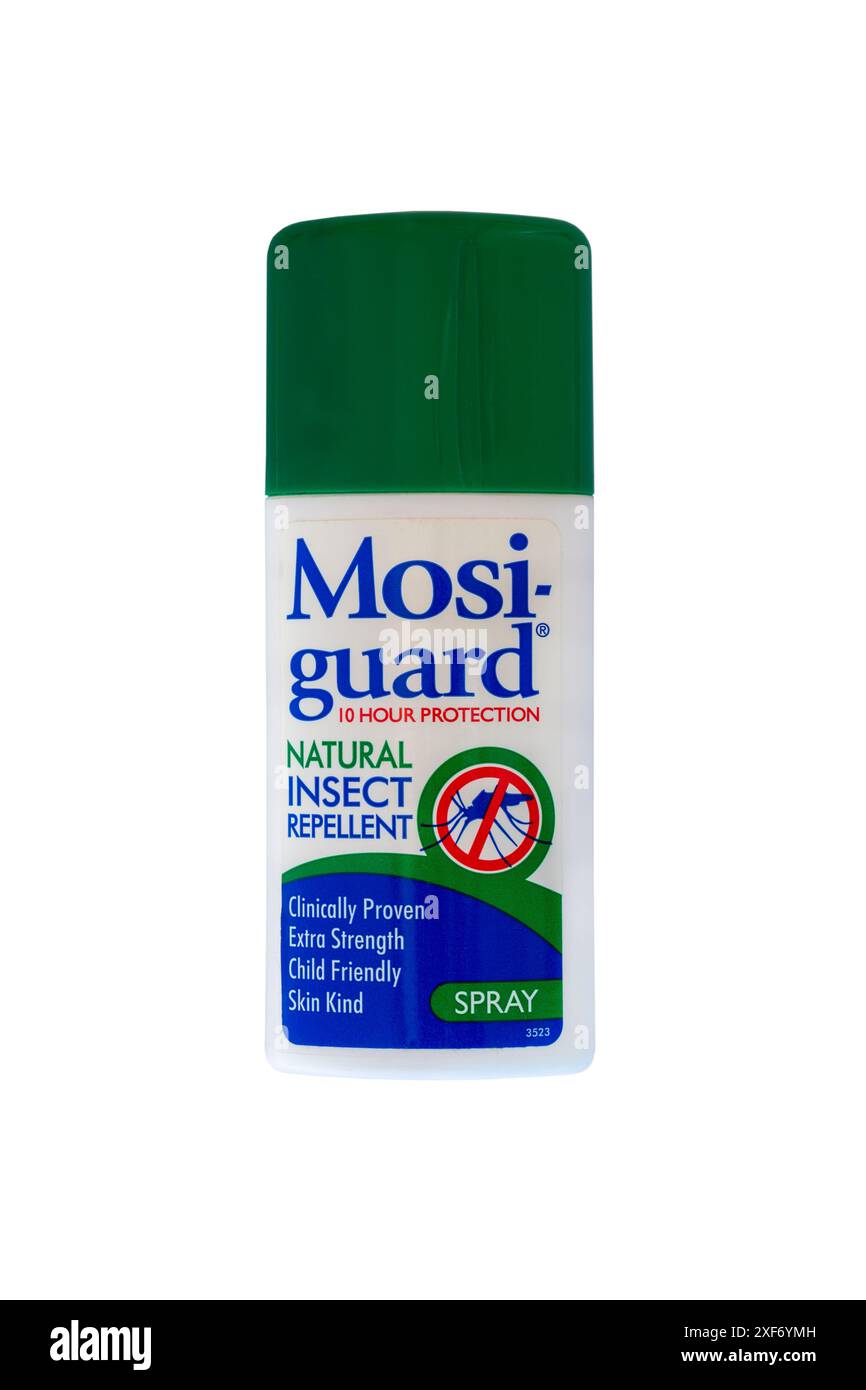 Mosi guard natural insect repellent isolated on white background 10 hour protection Stock Photo Alamy