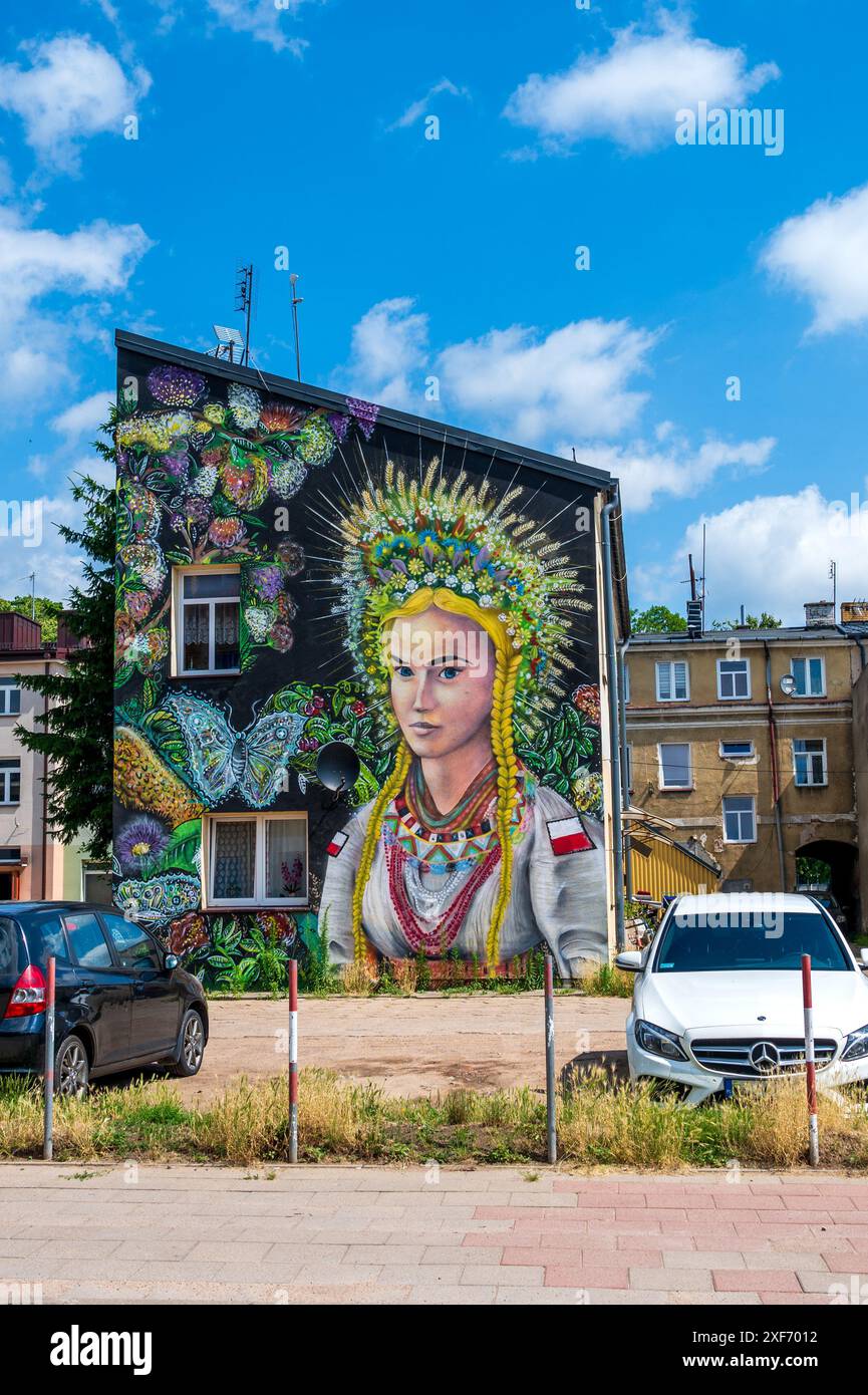 Augustow. Poland .Street scene in the morning Stock Photo - Alamy