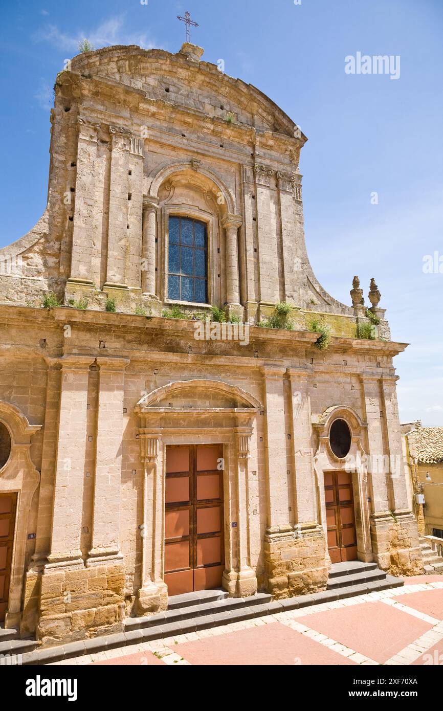 The facade of the Santa Maria del monte church in Caltagirone in ...