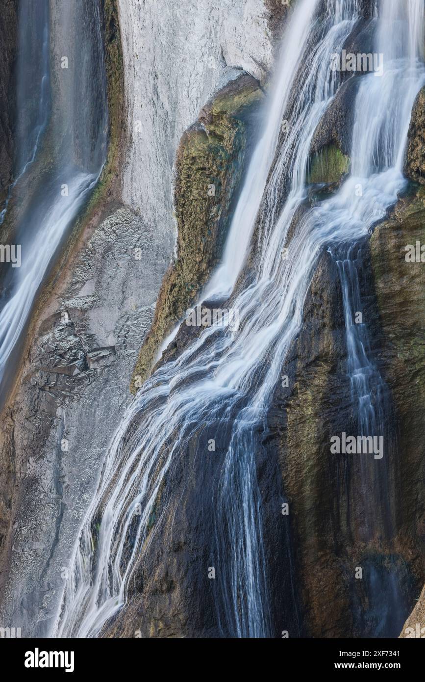 USA, Idaho, Twin Falls. Shoshone Falls State Park and cascading snake ...