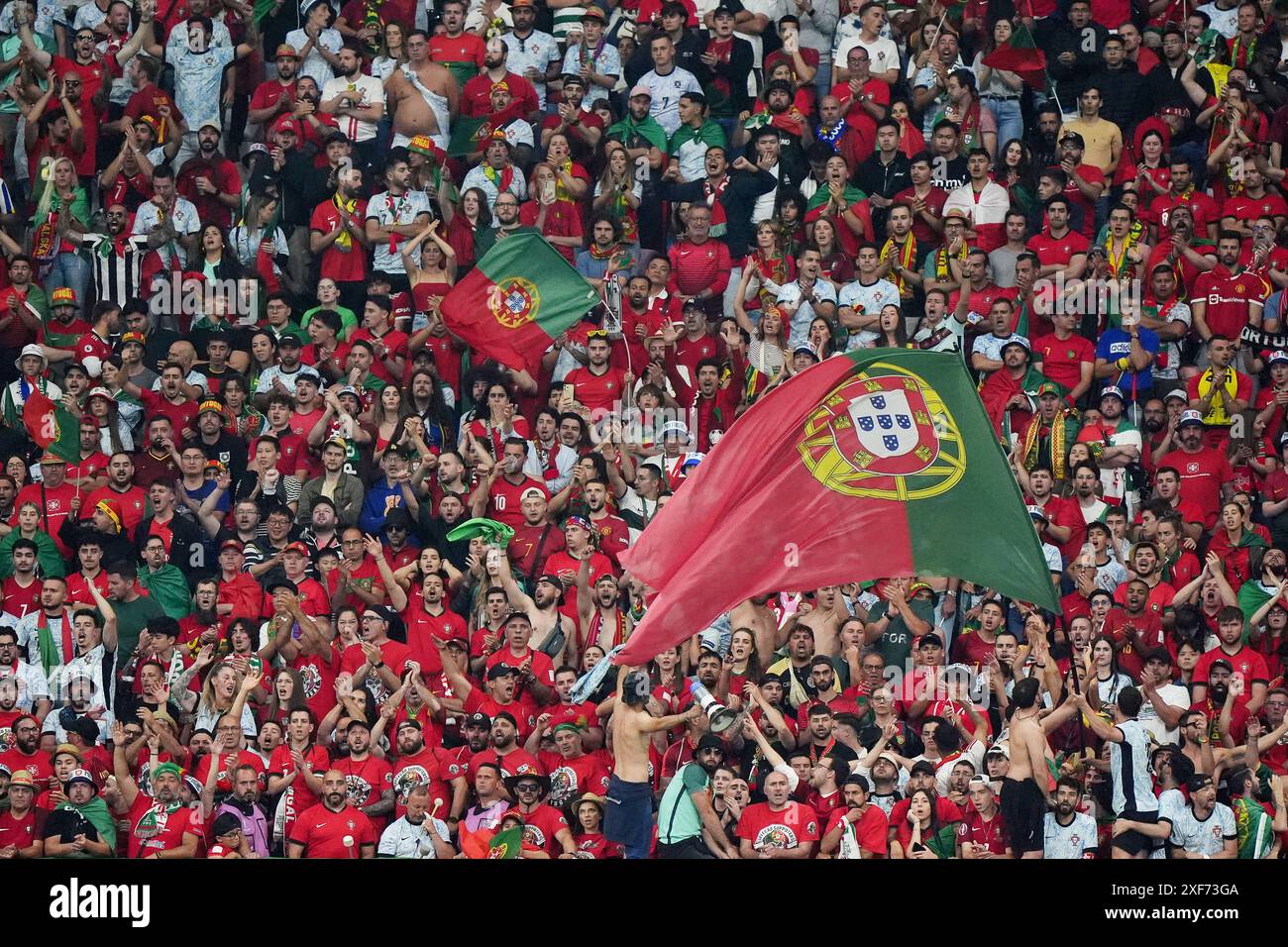 Portugal fans in the stands during the UEFA Euro 2024, round of 16 ...