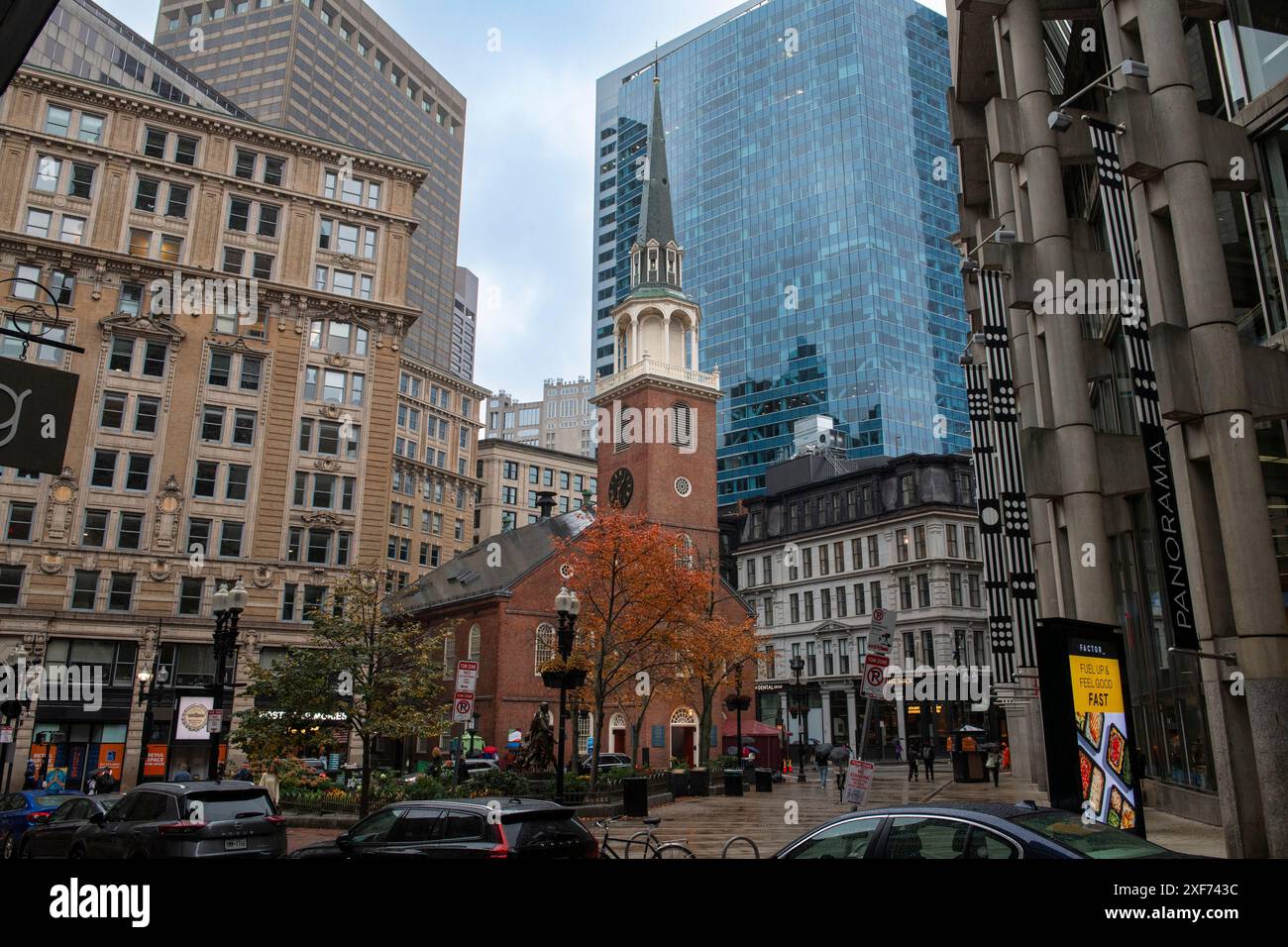 Boston, Massachusetts, USA - October 29, 2023: View of plaza and the ...