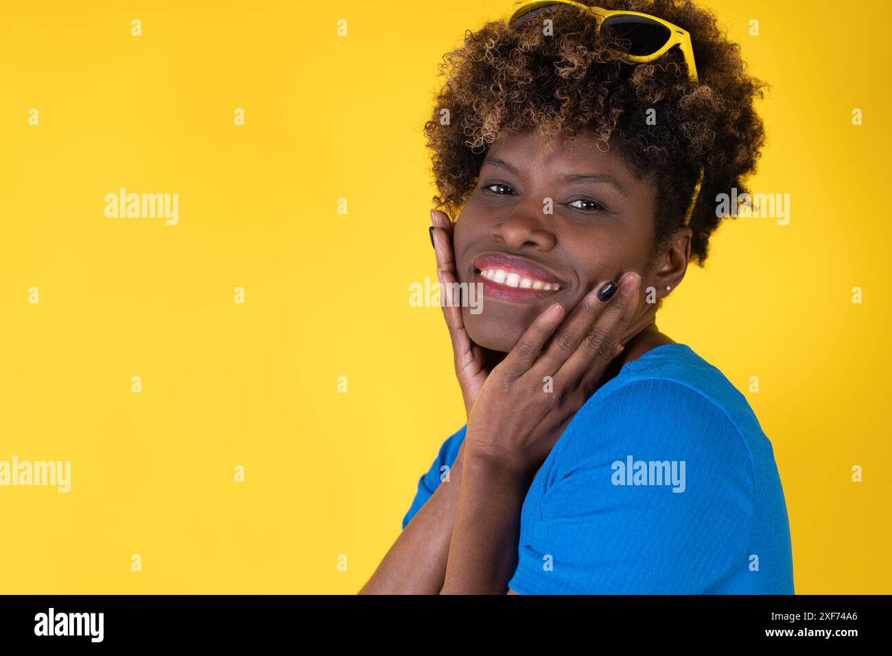 Woman Holding Face in Distress Stock Photo - Alamy