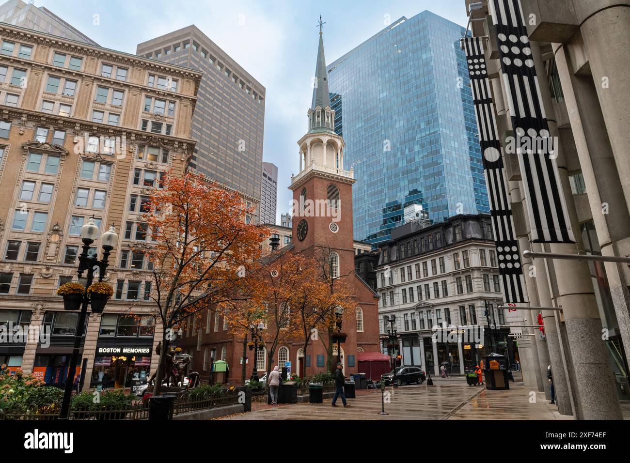 Boston, Massachusetts, USA - October 29, 2023: View of plaza and the ...