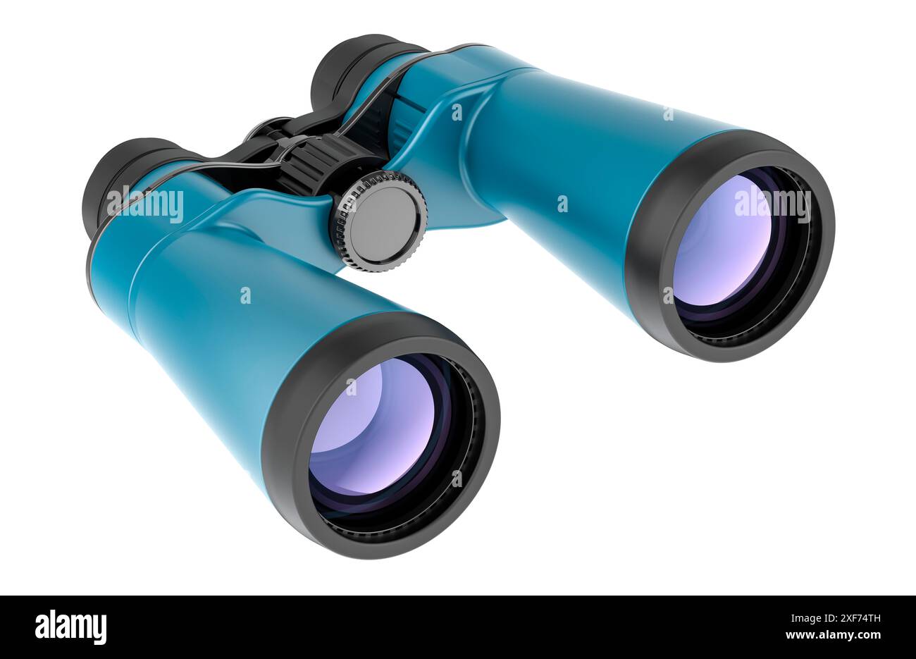 Blue Binoculars, 3D rendering isolated on white background Stock Photo ...
