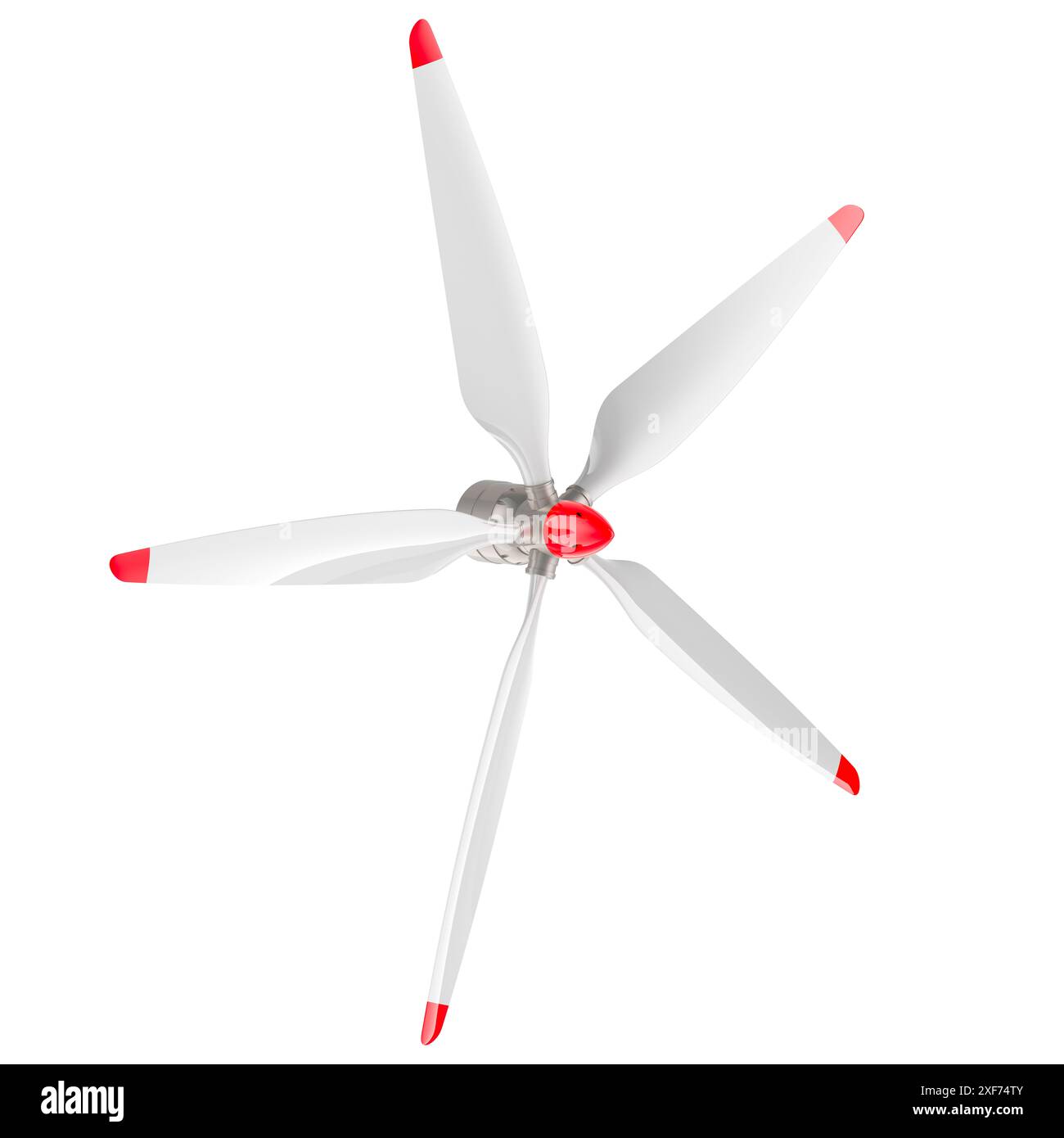White Airplane Propeller with 5 blades, 3D rendering isolated on white ...