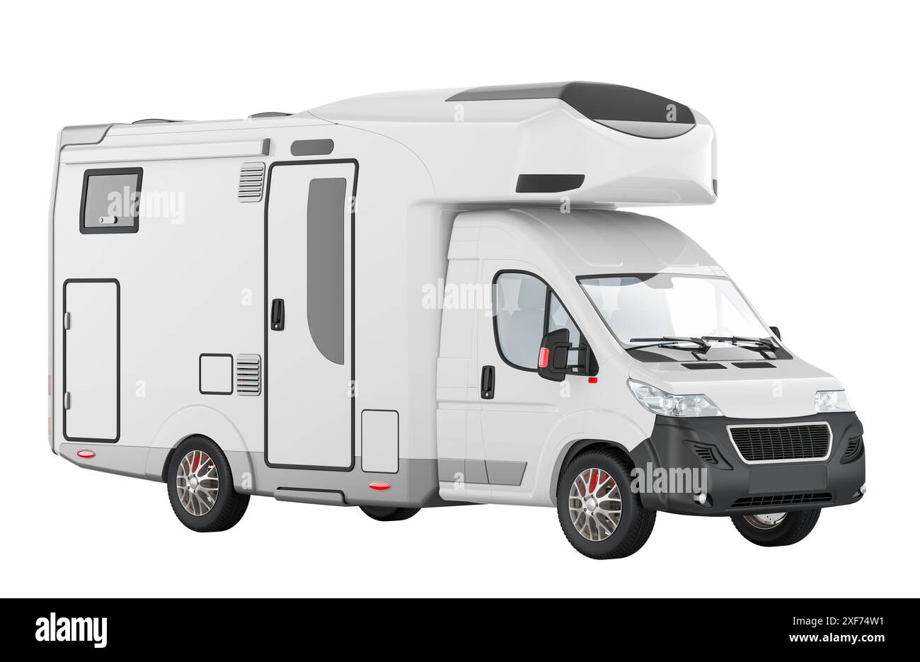 Motorhome, home on wheels or camper van. 3D rendering isolated on white ...
